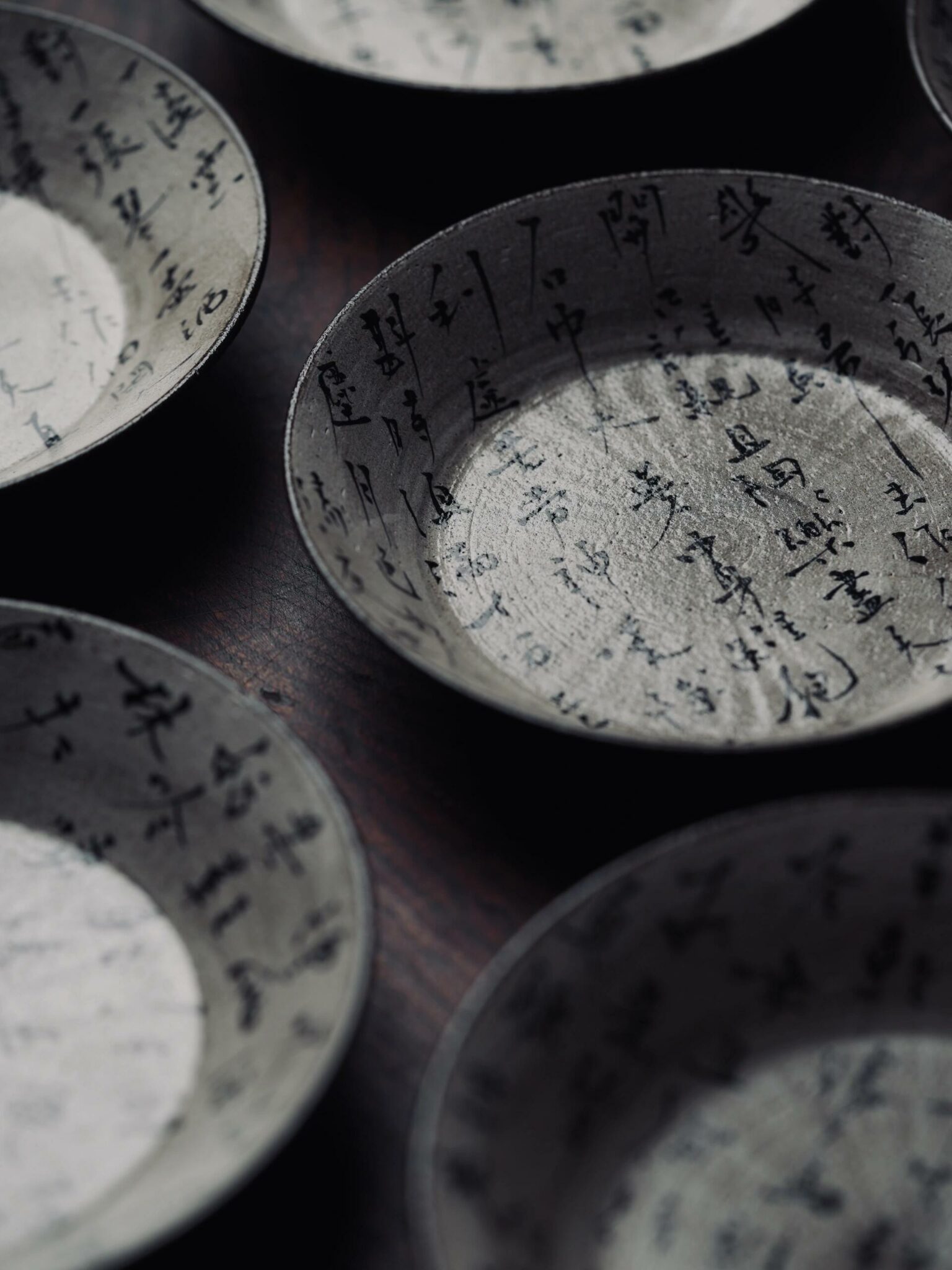 Hand Painted Calligraphy Powder Glazed Ceramic Tea Boat - Preorder Ship ...