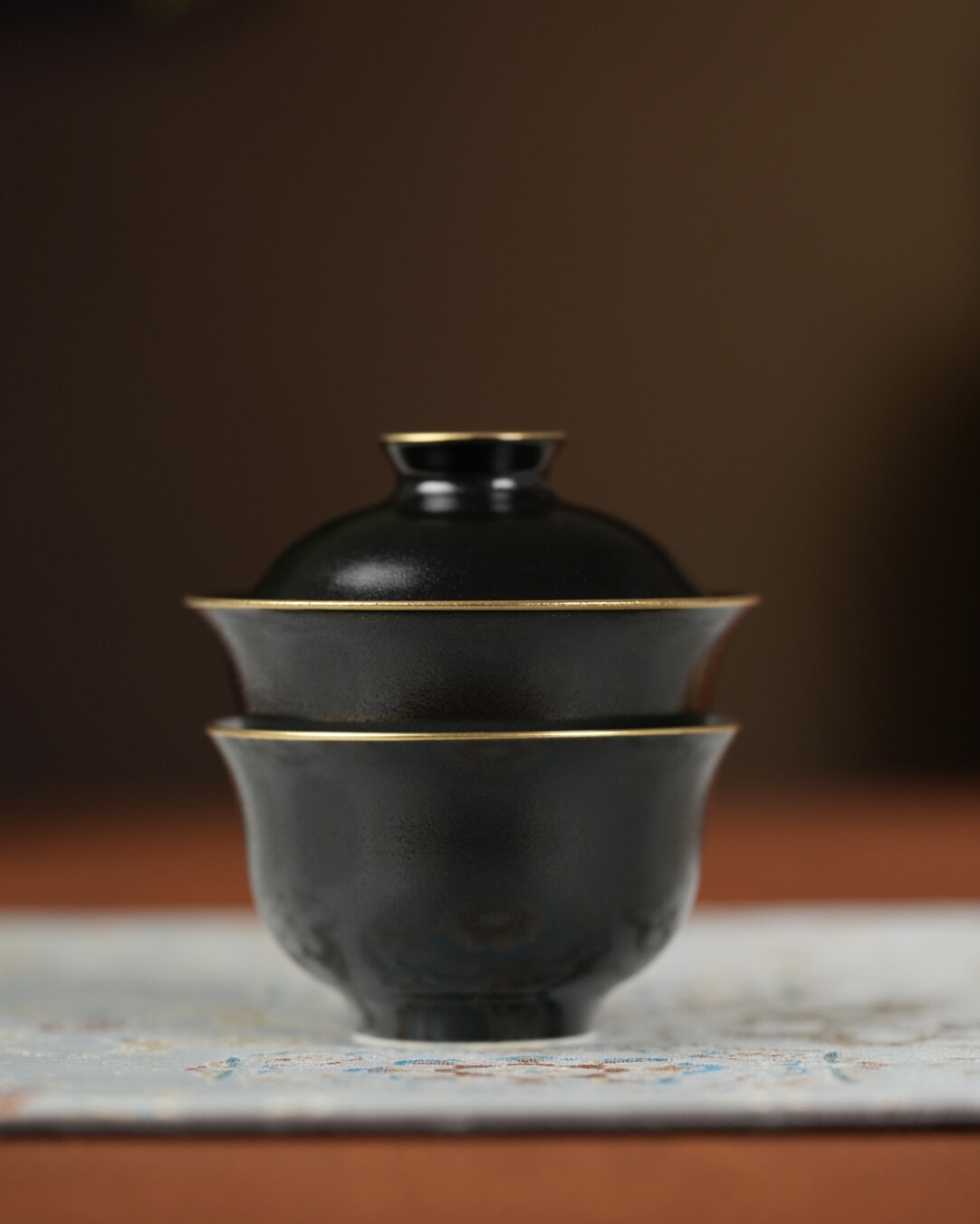 Handmade Mini Ceramic Black Gold 60ml Gaiwan Set - China Tea Spirit