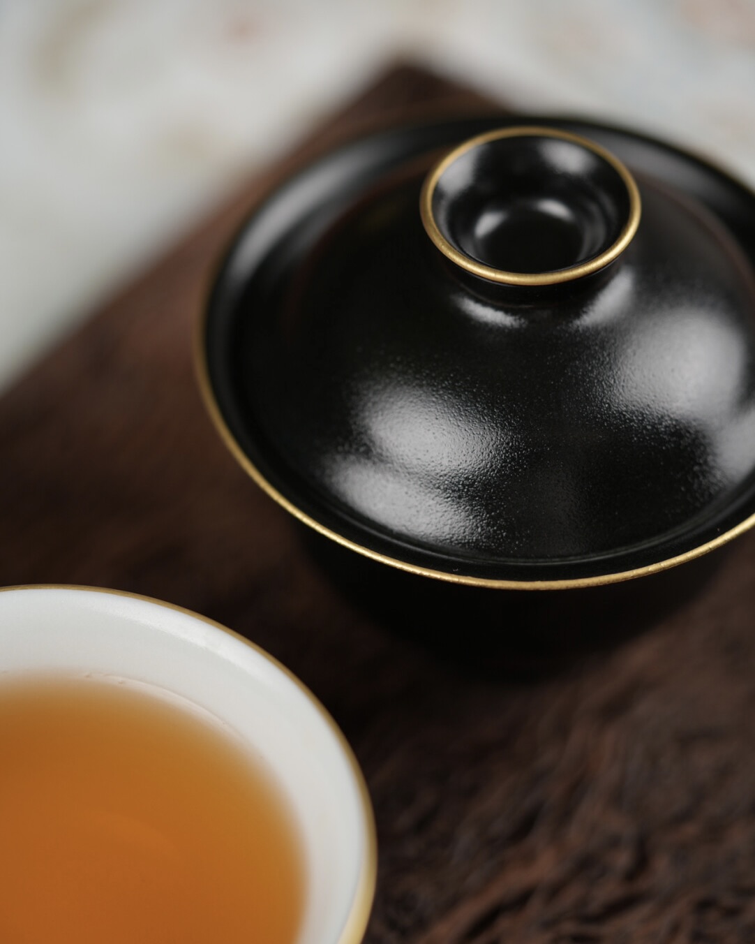Handmade Mini Ceramic Black Gold 60ml Gaiwan Set - China Tea Spirit