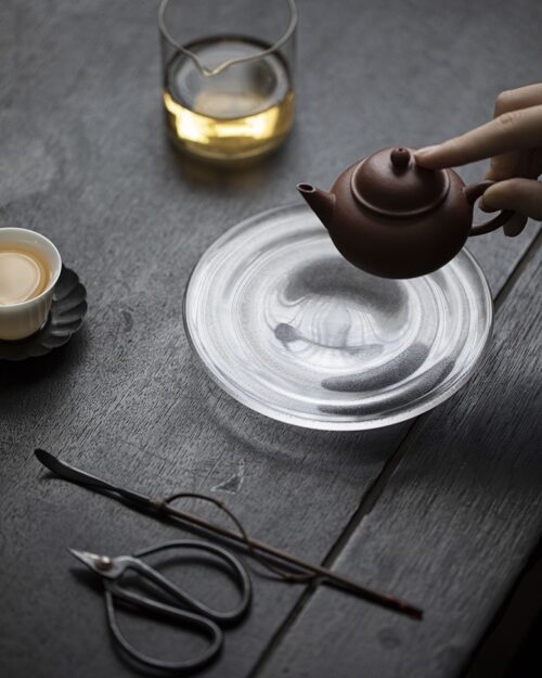 Elegant Thickened Frosted Glass Minimalism Tea Boat - China Tea Spirit