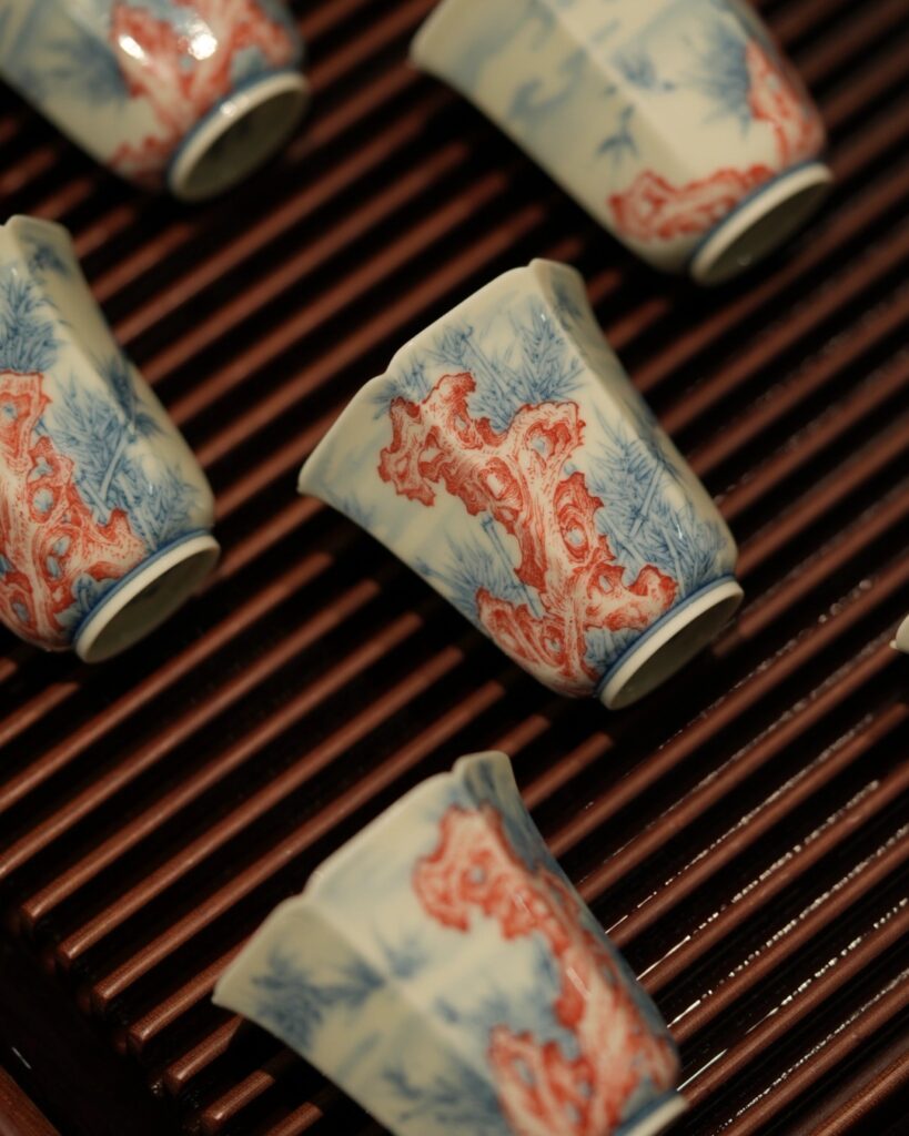 Hand-painted Qinghua Underglaze Red Ceramic 60ml Lake Stone Aroma Cup ...