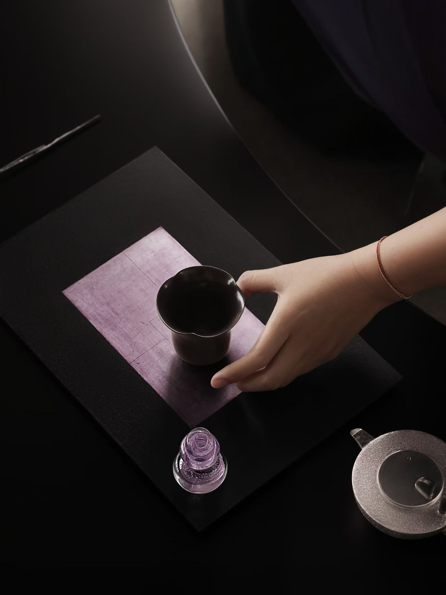 Handmade Traditional Lacquer Wood Purple Rain Tea Tray - China Tea Spirit